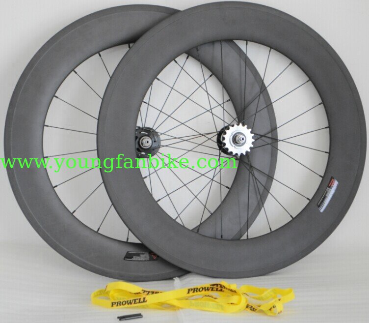 Best quality 700c  88MM Carbon clincher wheelset with width 23mm fixed gear for track bike
