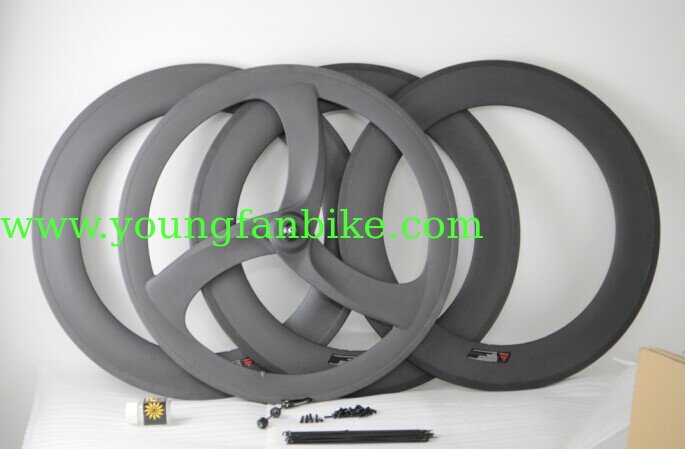 new arrival Cheap China 700c full carbon tri-spoke wheel 3 spokes carbon bicycle wheels
