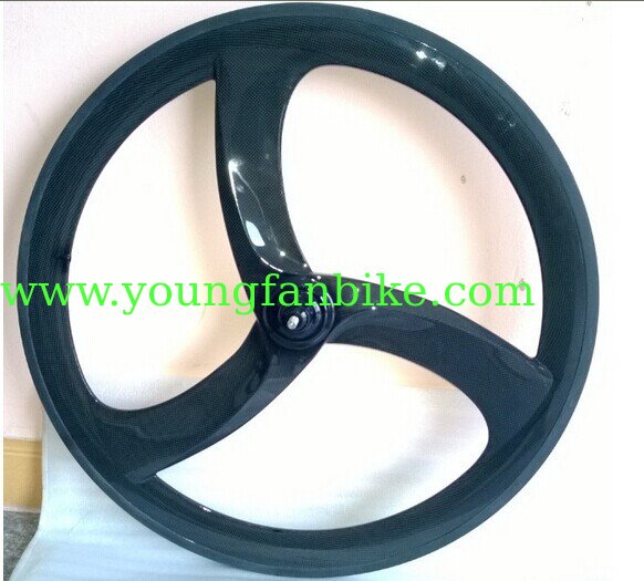 New design light cheap best quality700c carbon clincher track/road bike 3 spokes wheels