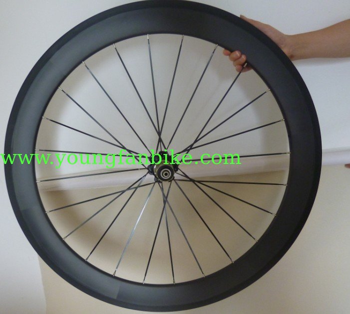2014 super light YOUNGFANBIKE famous 60mm Clincher 700c road bike carbon wheel 23mm width