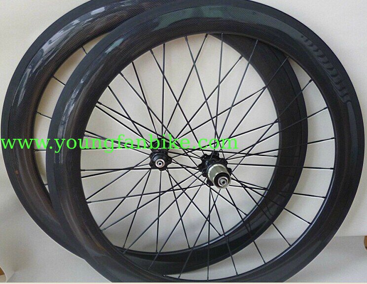 2014YOUNGFANBIK EN Standard 60mm clincher carbon wheels 700C high tg rim road bike Chinese