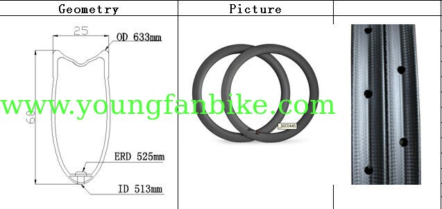 2014YoungFanbike New carbon wheel 700c 60mm tubular rims 25mm width road bike racing wheel