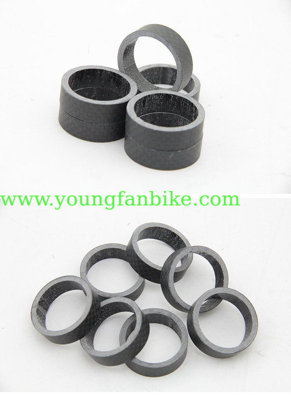 3k mattfull Carbon Fibre Fork Bowl Headset  Mountain Bike Washer Headparts Backup Ring weight 5/10/15/20mm