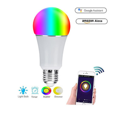 Hot sell E26/E27 7W RGBW Color Changing Smart Bulb with Voice Control Speaker