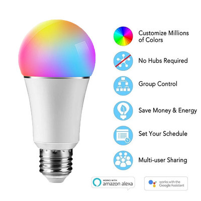 Hot sell E26/E27 7W RGBW Color Changing Smart Bulb with Voice Control Speaker