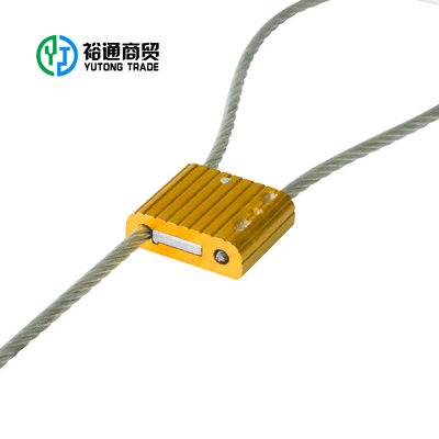 China temper high security pull tight aluminum alloy cable seal with steel wire