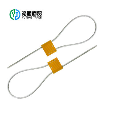 China temper high security pull tight aluminum alloy cable seal with steel wire