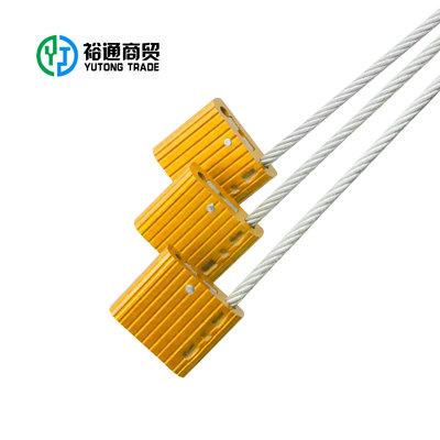 China temper high security pull tight aluminum alloy cable seal with steel wire