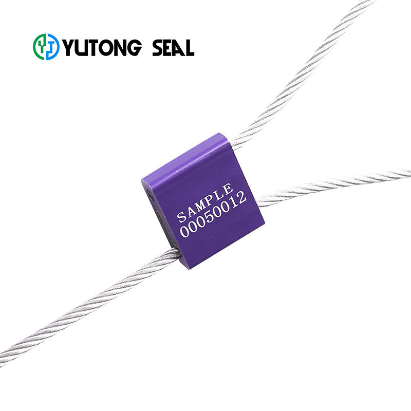 China temper high security pull tight aluminum alloy cable seal with steel wire