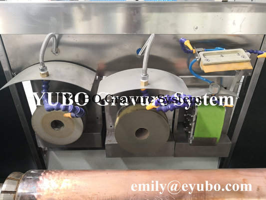 Three-head Copper grinding polishing machine(two grinder head and one polish head) for gravure cylinder printing
