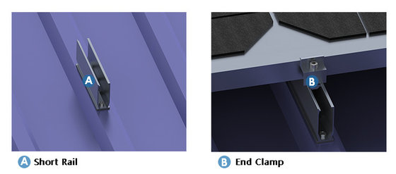 Solar railess roof mounting design mini rail for pv mounting system