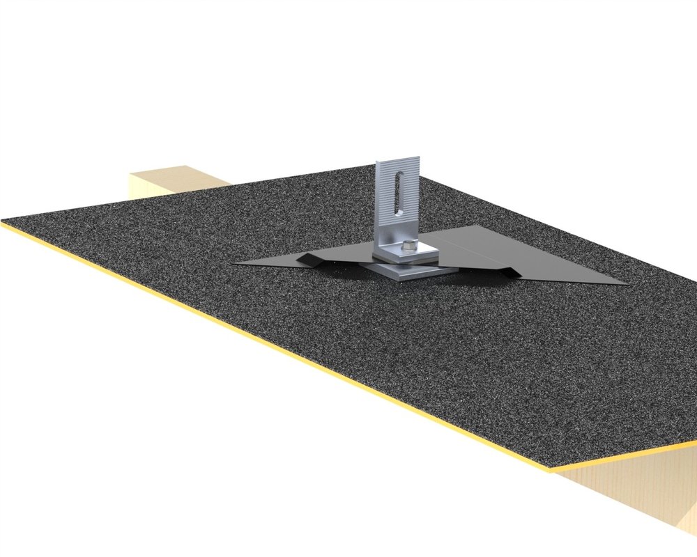 Asphalt Roof Solar Mounting Kit Black Color Flash With EPDM
