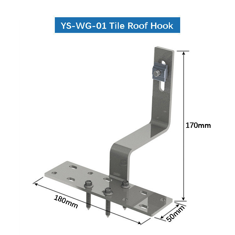 High Quality PV Structure AL For Home Solar Panel Mounting System Solar Hook