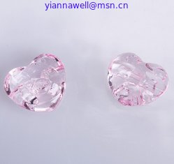 China pink color acrylic hear shape DIY accessories beads button supplier