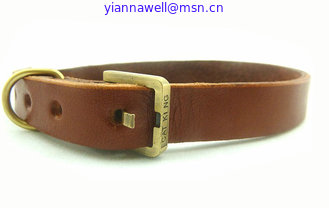 China Pet leather collars supplier