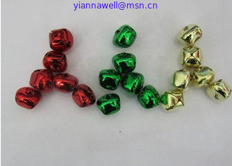 China green, Red, golden color cross jingle bells christmas jingle bell ornament supplier