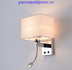China The head of a bed wall lamp with a little Led reading lamp suit for Hotel or home bedroom supplier