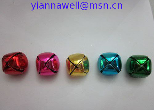 golden and silver color material iron small cross jingle bell and Christmas jingle bells ornament accessories supplier