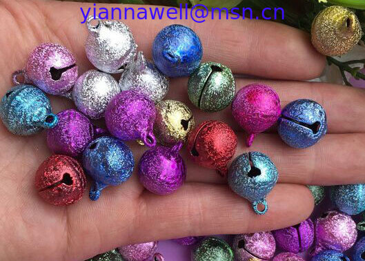 wrinkle colorful Brass bell, metal jingle bell for Christmas decoration supplier from China factory supplier