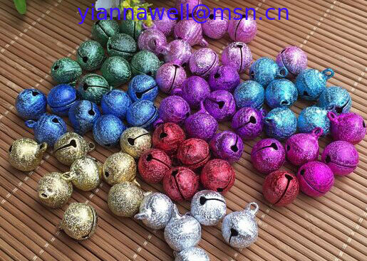 wrinkle colorful Brass bell, metal jingle bell for Christmas decoration supplier from China factory supplier