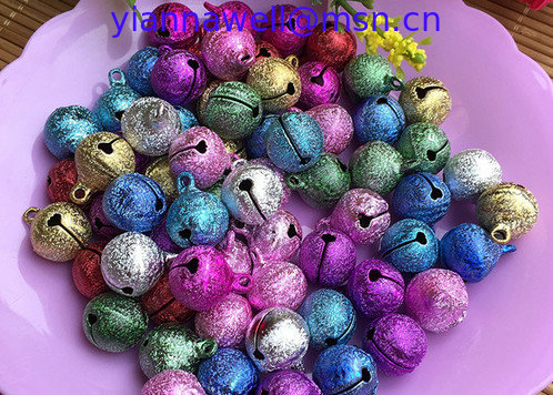 wrinkle colorful Brass bell, metal jingle bell for Christmas decoration supplier from China factory supplier
