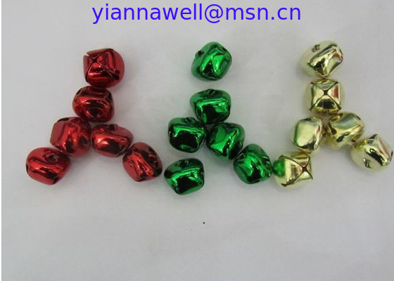 green, Red, golden color cross jingle bells christmas jingle bell ornament supplier