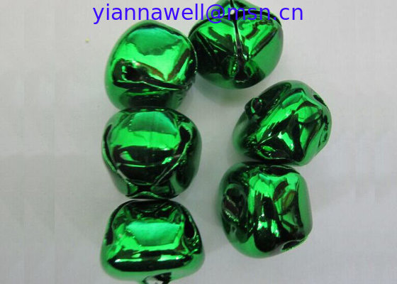 green, Red, golden color cross jingle bells christmas jingle bell ornament supplier