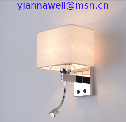 The head of a bed wall lamp with a little Led reading lamp suit for Hotel or home bedroom supplier