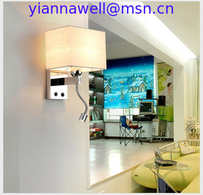 The head of a bed wall lamp with a little Led reading lamp suit for Hotel or home bedroom supplier