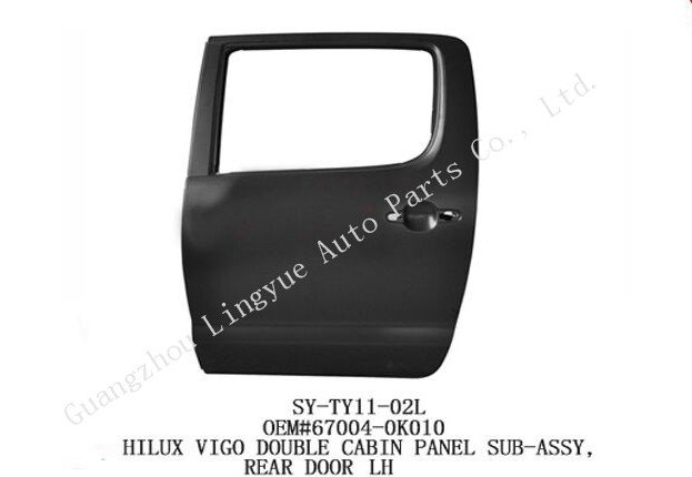 Replacement Black Steel Front Car Doors For 2005 - 2012 Hilux Vigo Models