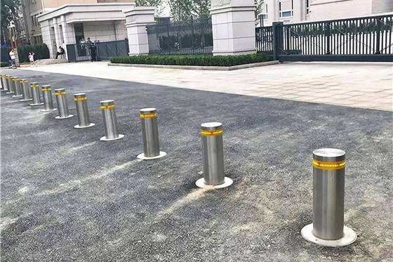 High Lifting Speed Automatic Rising Bollards Lowered In The Raised State