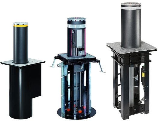 Road Safety Automatic Rising Bollards With Remote Control Box Multi Functional