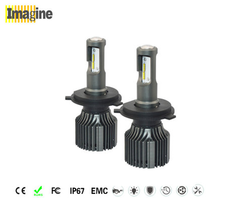 Automotive led headlight bulbs, 30w H4 Osram Car Headlight Bulbs High Low Beam With 6063 Integrated Heat Dissipation