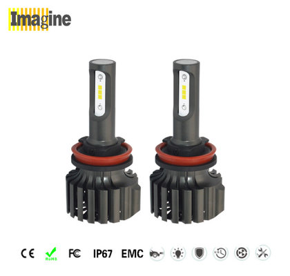 LED headlight conversion kit, Black Smart H8 LED Headlight Bulbs 50w 6000k 2.5mm Ultra - Thin LED Focus Design