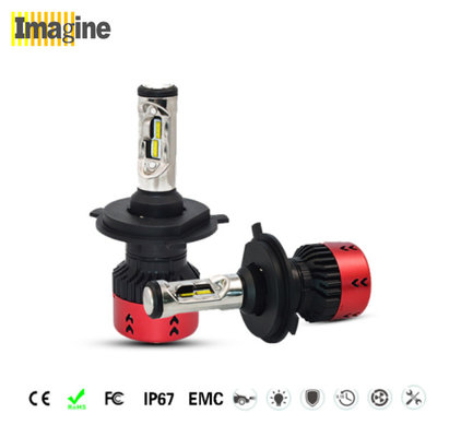Plug And Play LED Headlight Bulb Kit, LED conversion kit, H4 6000k Fast Lighting Up With No Delay
