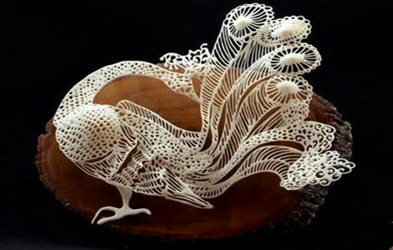 Pastic Model SLA SLS White 3D Printing Rapid Prototype Plastic Somos 14120 Flower Part
