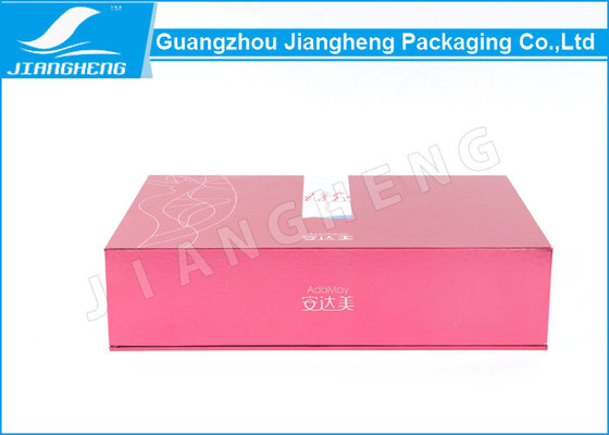 Pink Cool Cosmetic Packaging Boxes Disposable Paperboard With Foam Insert