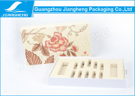 Cosmetics Packaging Divided Floral Cardboard Boxes Rectangle Drawer Design