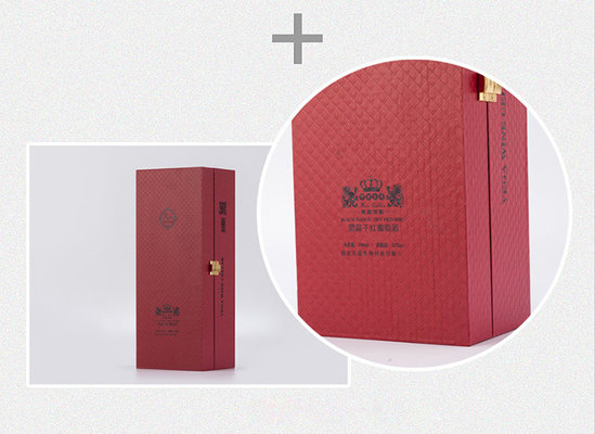 Rigid Cardboard Single Bottle Wine Gift Box , Vintage Wine Bottle Packaging Boxes