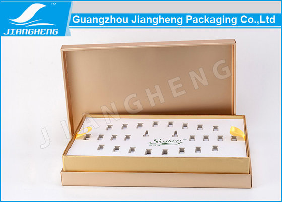 Rectangular Gold Sturdy Cardboard Boxes Lightweight For Skin Care Packaging