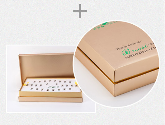 Rectangular Gold Sturdy Cardboard Boxes Lightweight For Skin Care Packaging