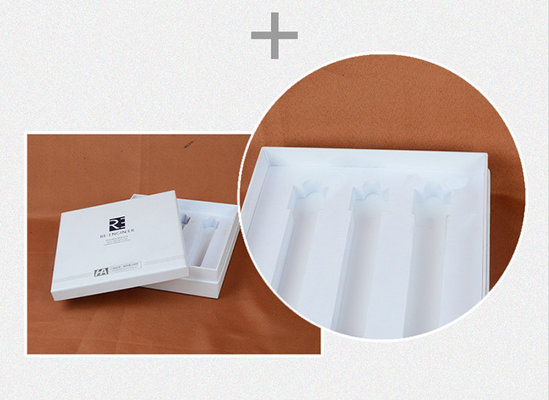 White Square Cosmetic Packaging Boxes , Elegant Rigid Paper Eco Friendly Gift Boxes