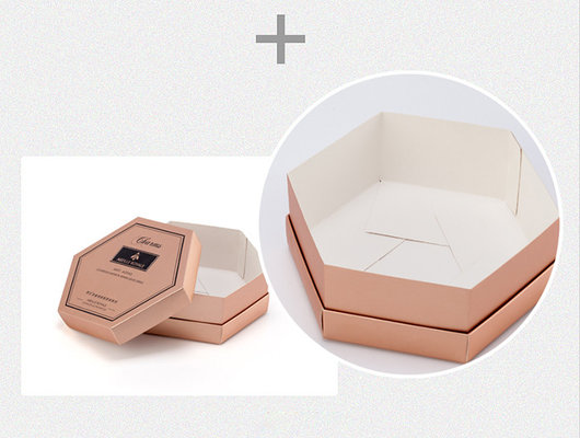Empty Unique Cosmetic Packaging Boxes With Hexagonal Shaped Custom Printed
