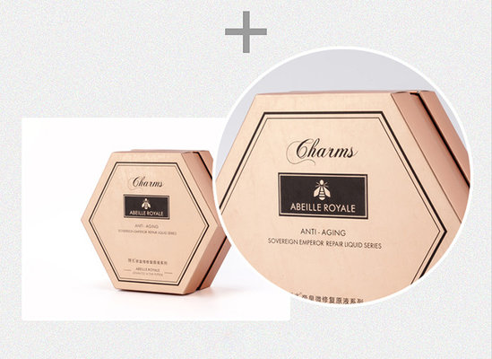 Empty Unique Cosmetic Packaging Boxes With Hexagonal Shaped Custom Printed