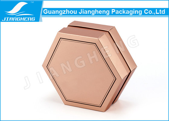 Empty Unique Cosmetic Packaging Boxes With Hexagonal Shaped Custom Printed