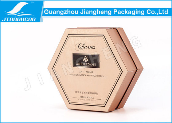 Empty Unique Cosmetic Packaging Boxes With Hexagonal Shaped Custom Printed