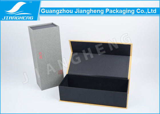 Unique Wine Packing Boxes Retro Style Rigid Paper With Magnet Flip