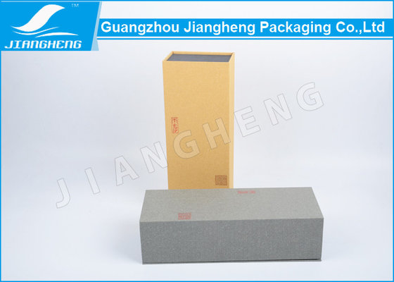 Unique Wine Packing Boxes Retro Style Rigid Paper With Magnet Flip