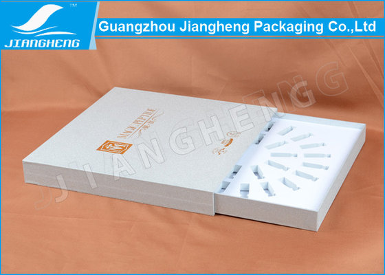 Cardboard Luxury Cosmetic Packaging Boxes Silvery Glitter Special Drawer Shape