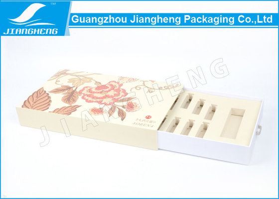 Cosmetics Packaging Divided Floral Cardboard Boxes Rectangle Drawer Design